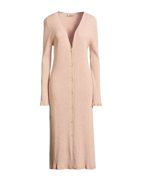 TWINSET Midi Dress Sand Size Viscose, Polyamide, Metallic Polyester
