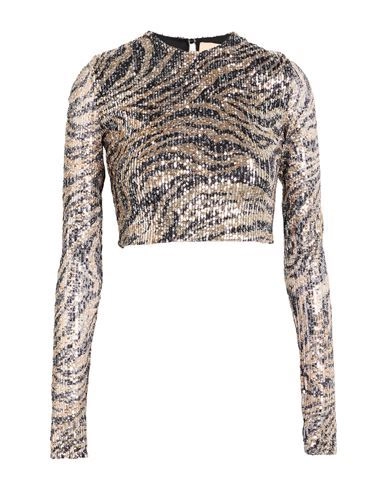 ANIYE BY Tiger Print Sequined Long Sleeve Crop Top