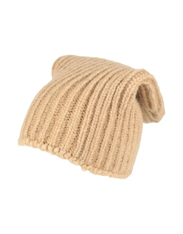 ARAGONA Ribbed Knit Hat - Camel