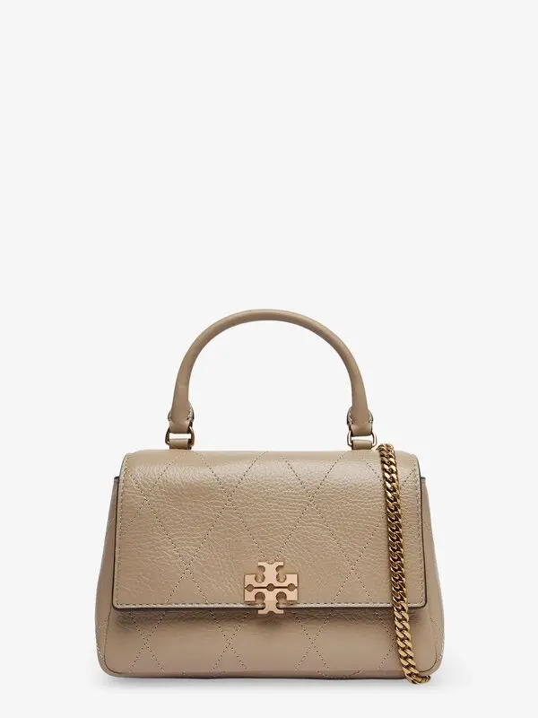 Tory Burch Charlie Quilted Top Handle Chain Wallet Crossbodybag - Beige