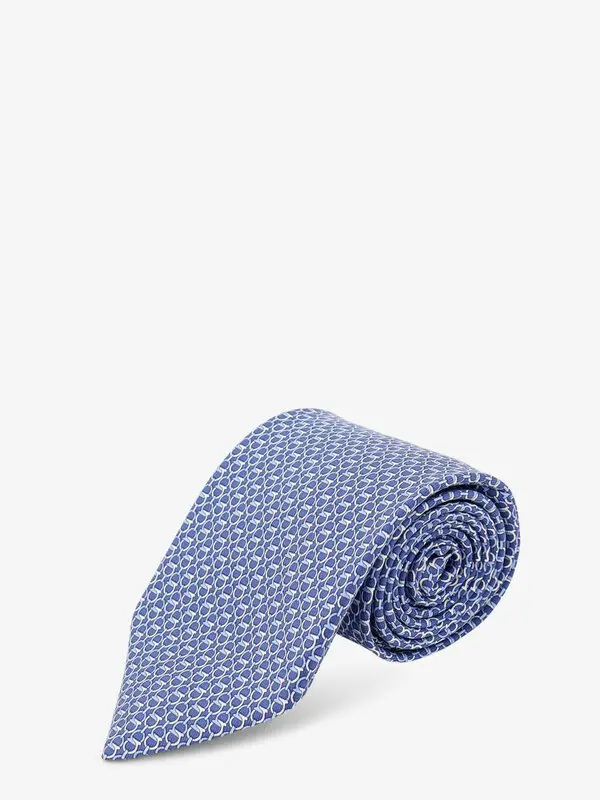 FERRAGAMO Silk Tie With Intreccio Print
