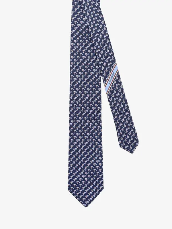 FERRAGAMO Silk Tie With Owl Print