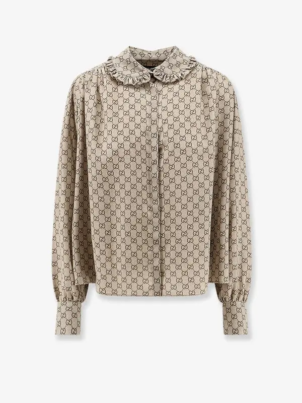 Gucci Primavera Silk Shirt With Gg Print