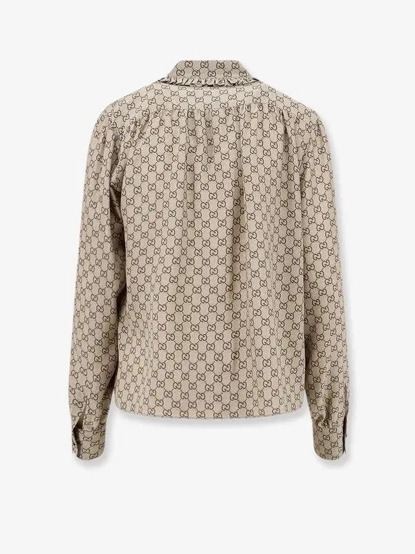 Gucci Primavera Silk Shirt With Gg Print
