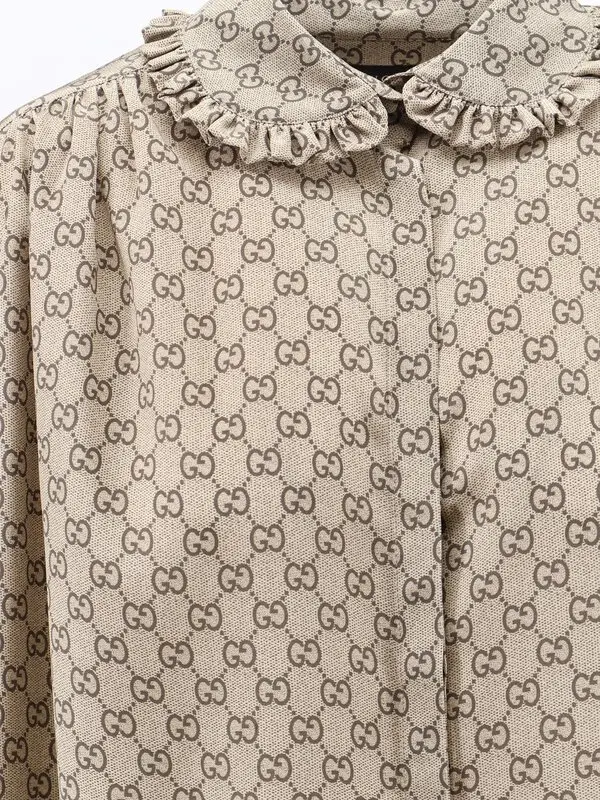 Gucci Primavera Silk Shirt With Gg Print