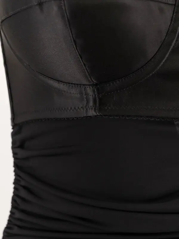 Dolce & Gabbana Viscose Blend Dress With Bra Detail - Black