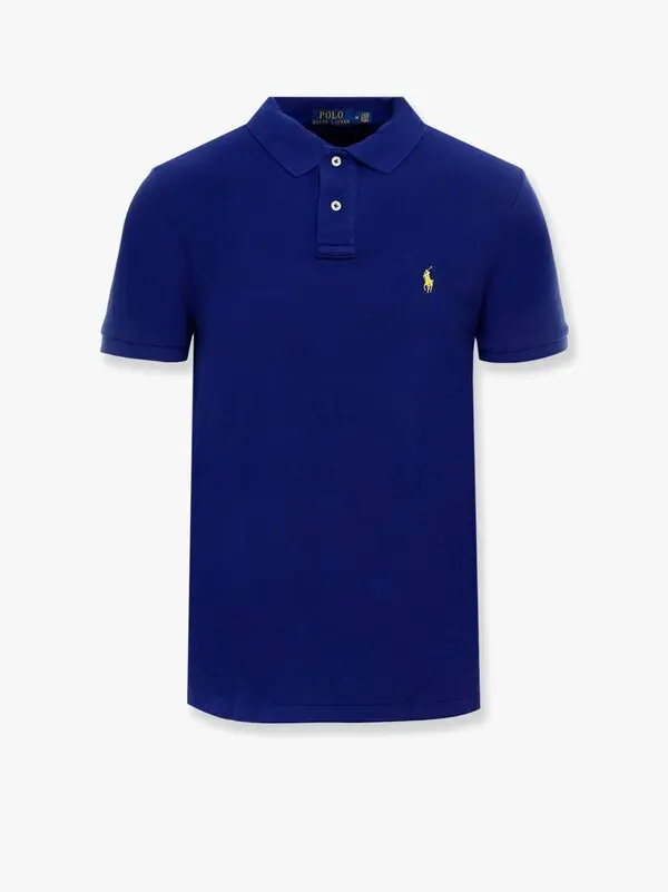 Polo Ralph Lauren Cotton Polo Shirt With Logo Embroidery - Blue