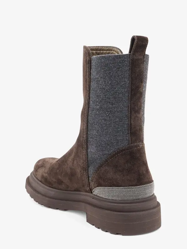 Brunello Cucinelli Suede Boots With Monili Details