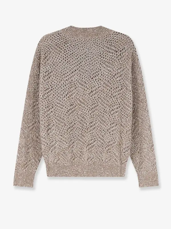 Brunello Cucinelli Mohair Blend Sweater With Dazzling Pattern
