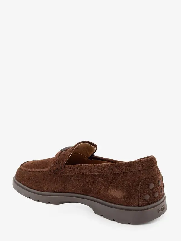TOD'S Suede Loafers With Metal Logo