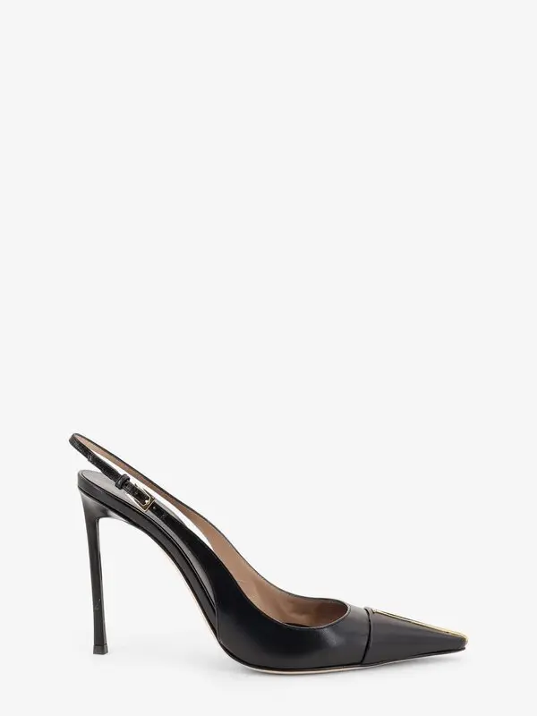 TOM FORD Leather Pumps With Metal T Logo Detail