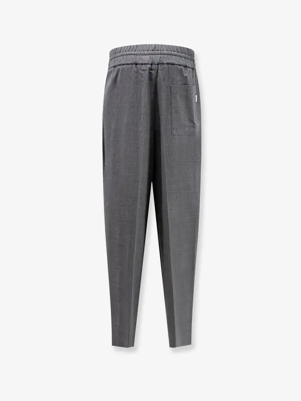 AMI Paris Virgin Wool Trousers With Elastic Waistband And Drawstring