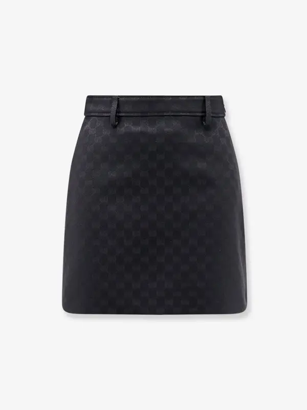 Gucci Primavera Gg Cotton Blend Mini Skirt - Black
