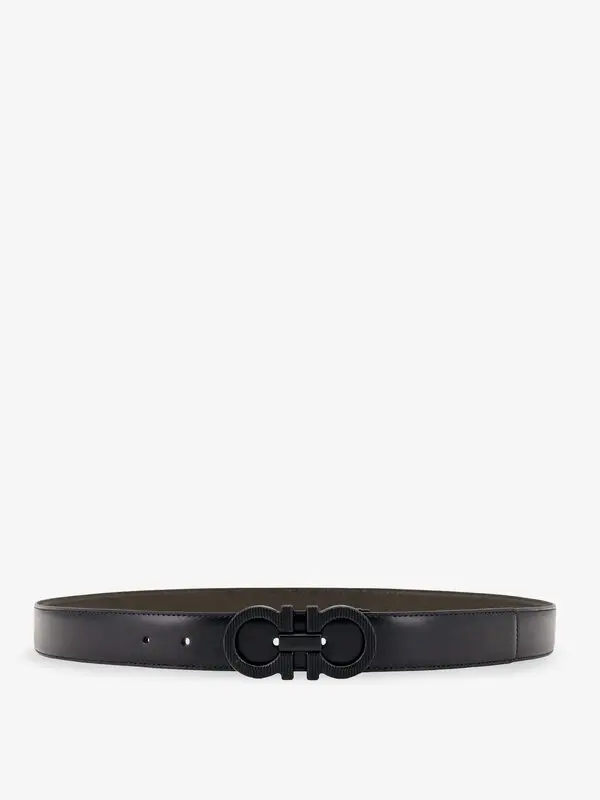 FERRAGAMO Reversible Leather Belt With Gancini Buckle