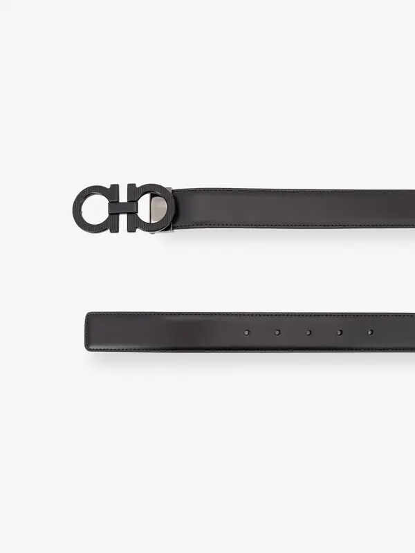 FERRAGAMO Reversible Leather Belt With Gancini Buckle