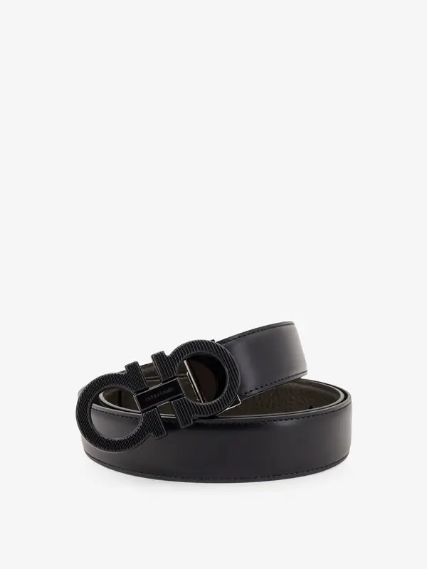 FERRAGAMO Reversible Leather Belt With Gancini Buckle