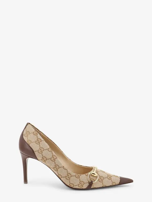 Gucci Donna Gg Fabric Pumps - Beige