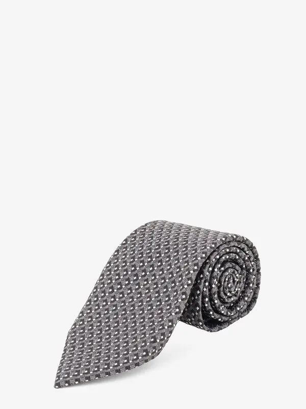 TOM FORD Silk Tie With Geometric Pattern