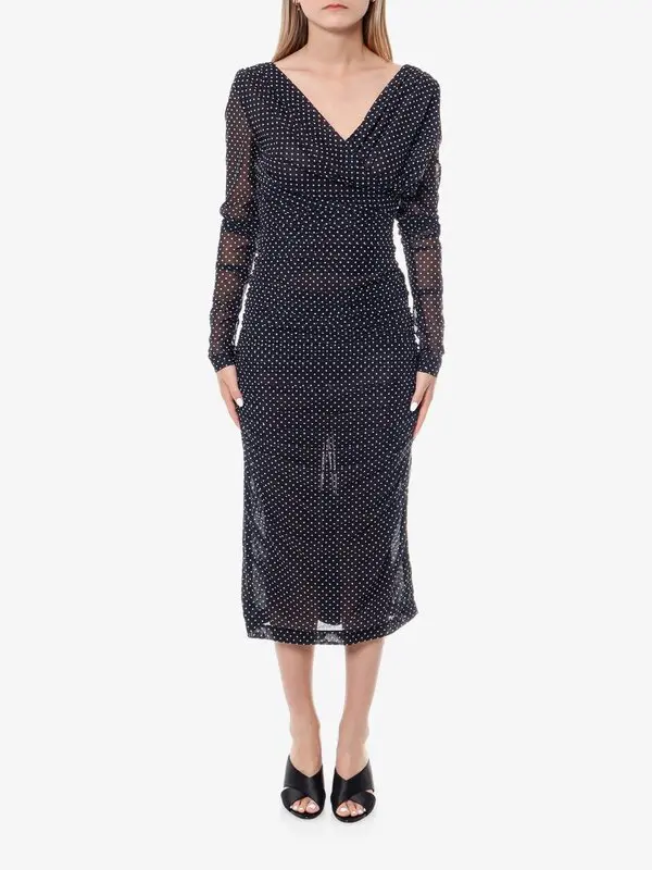 Dolce & Gabbana Polkadots Dress With Drapery