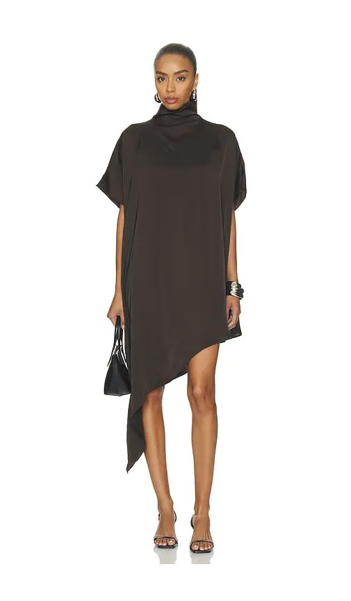 EAVES Asymmetrical Satin Mini Dress