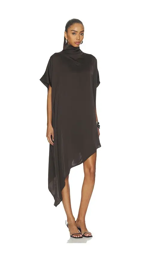 EAVES Asymmetrical Satin Mini Dress