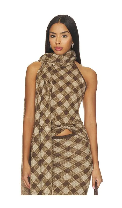 AYA MUSE Kae Top In Brown - Plaid Brown