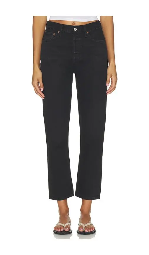 AGOLDE Riley Crop In Black