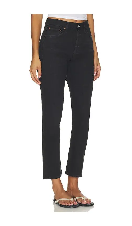 AGOLDE Riley Crop In Black