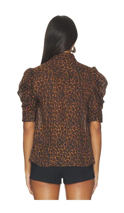 FRAME The Gillian Top In Brown