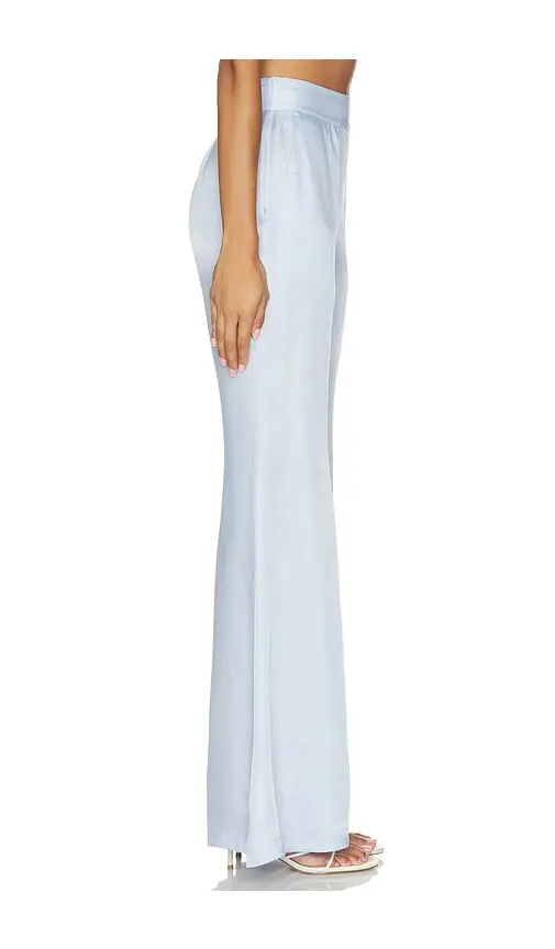 FLEUR DU MAL Luxe Twill Flare Pant In Baby Blue