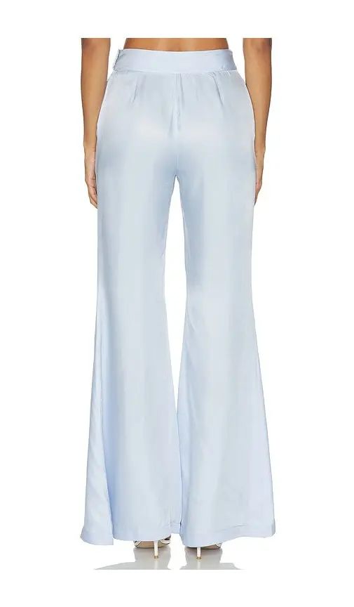 FLEUR DU MAL Luxe Twill Flare Pant In Baby Blue