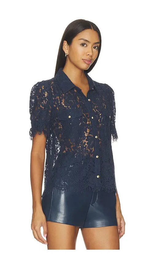 Generation Love Mikaelle Lace Shirt In Blue