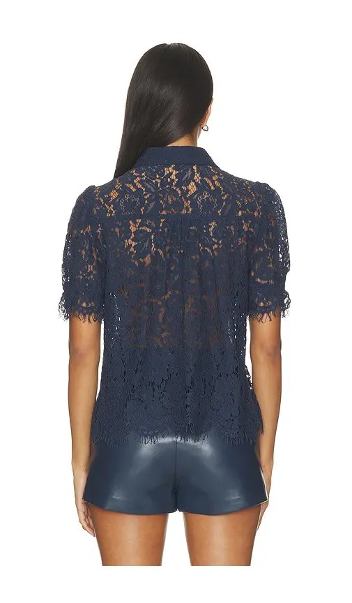 Generation Love Mikaelle Lace Shirt In Blue