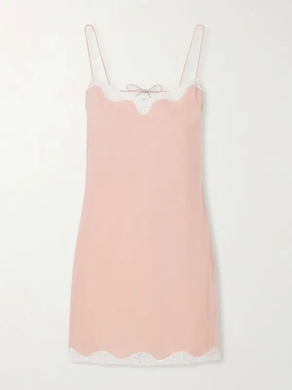 Posse Tabitha Lace-trimmed Lyocell Mini Dress