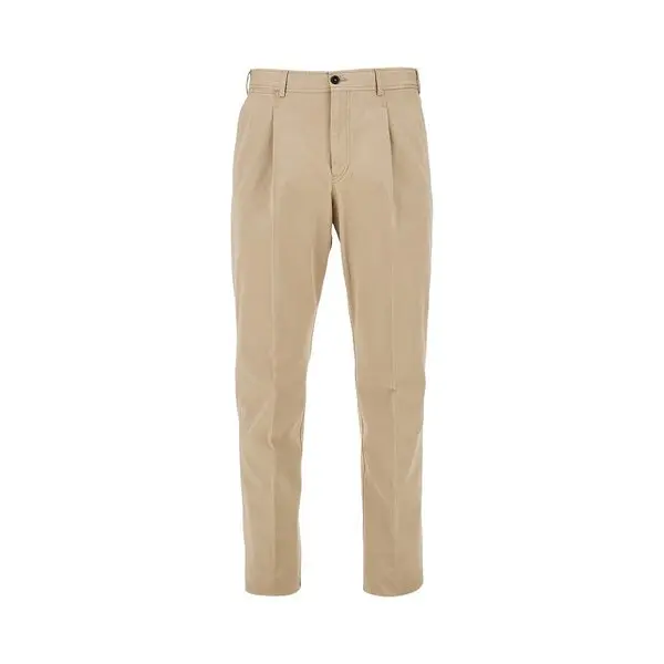 PT TORINO Gabardine Tapered Leg Trousers - Beige