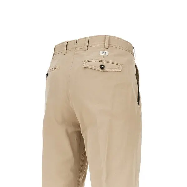 PT TORINO Gabardine Tapered Leg Trousers - Beige