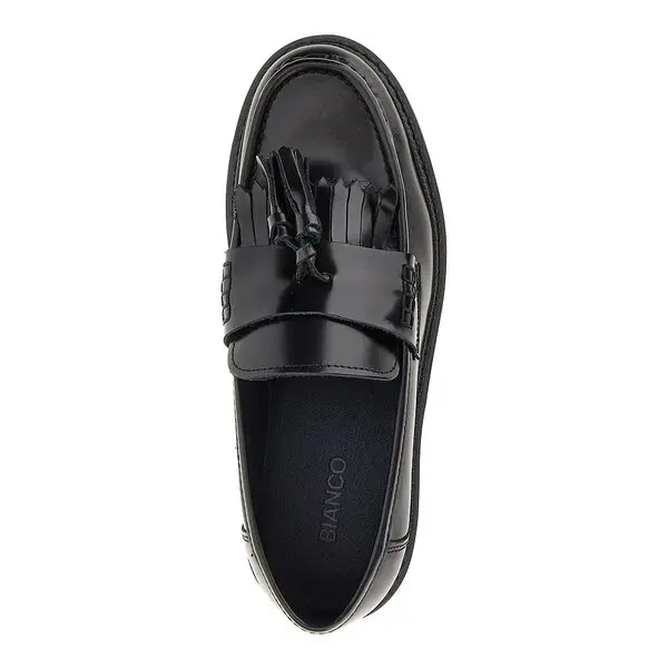 BIANCO Leather Loafers With Tassel Detail