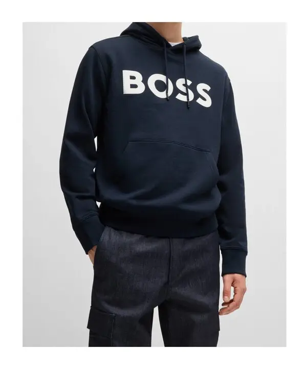 Hugo Boss Logo Printed Drawstring Hoodie