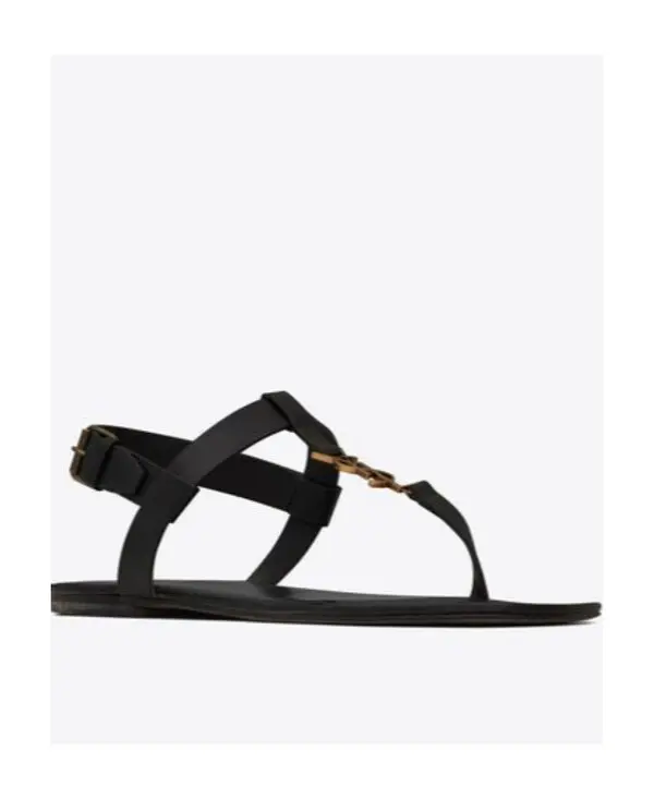 Saint Laurent Cassandra Logo Plaque Sandals