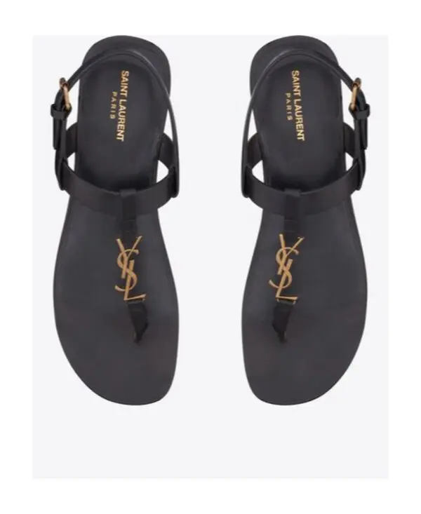 Saint Laurent Cassandra Logo Plaque Sandals
