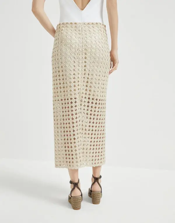 Brunello Cucinelli Perforated Midi Skirt
