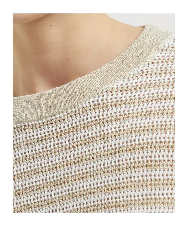 Brunello Cucinelli Striped Crew Neck Sweater