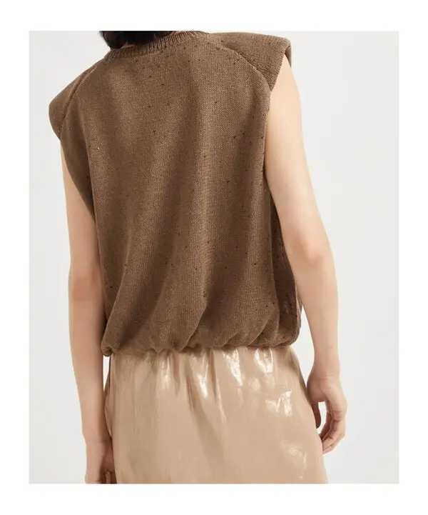 Brunello Cucinelli Sequin-embellished Knitted Top