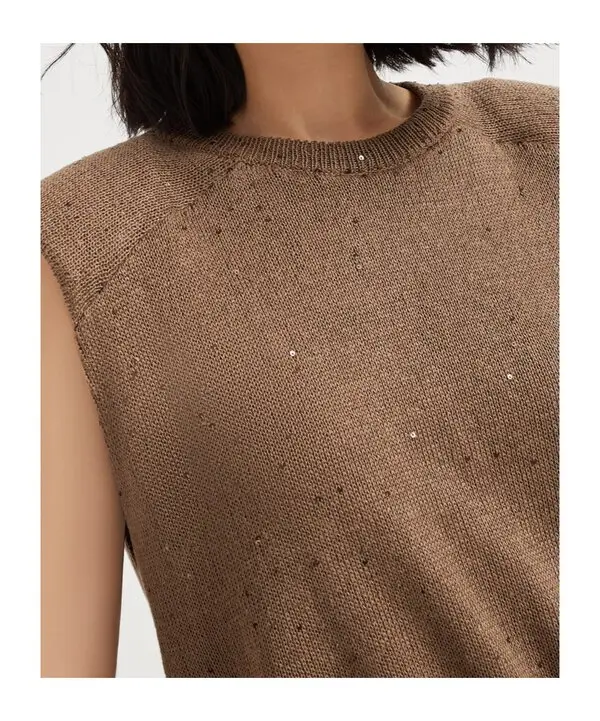 Brunello Cucinelli Sequin-embellished Knitted Top