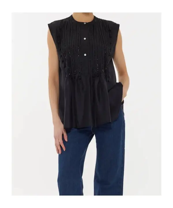 P.a.r.o.s.h Sadio Beaded Blouse - Black