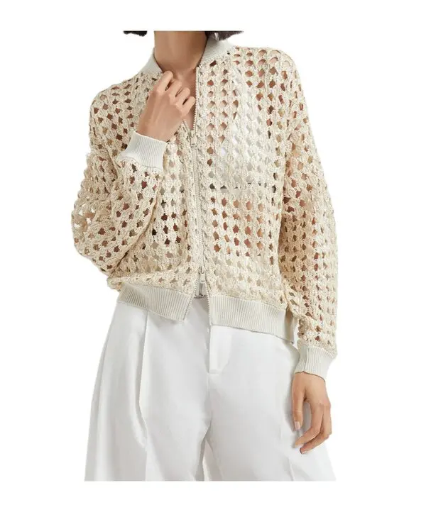Brunello Cucinelli Crochet-knit Zip-up Jacket