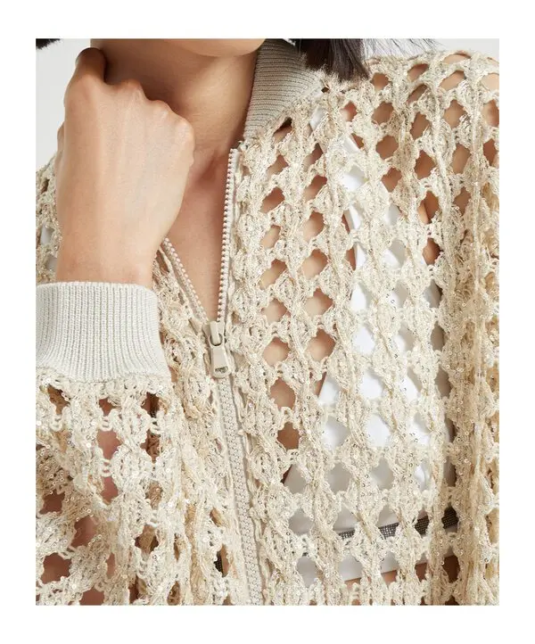 Brunello Cucinelli Crochet-knit Zip-up Jacket