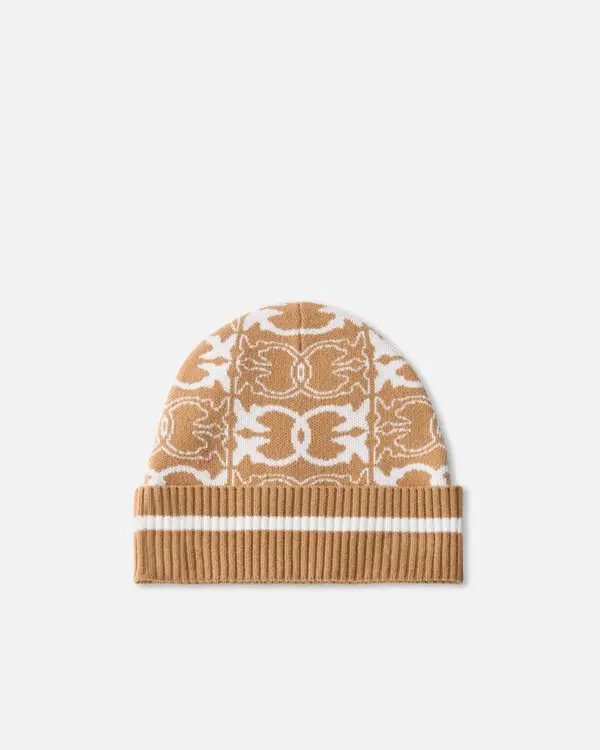 Pinko Logo Intarsia Knitted Beanie