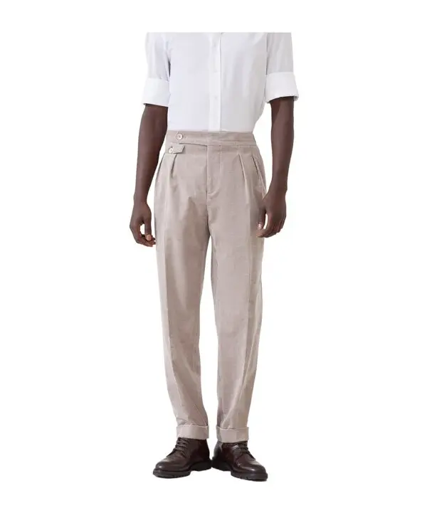 Brunello Cucinelli Pleated Plaid Trousers