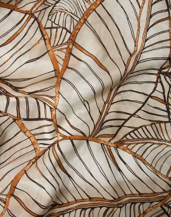Brunello Cucinelli Leaf-print Wrap Skirt